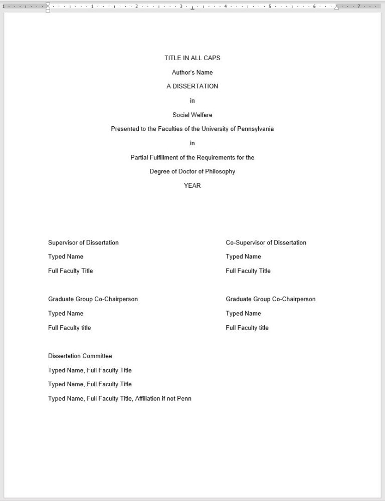 Sample Dissertation Title Page - Penn Provost